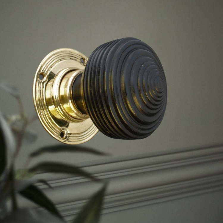 Solid Ebonised Edwardian Door Knob